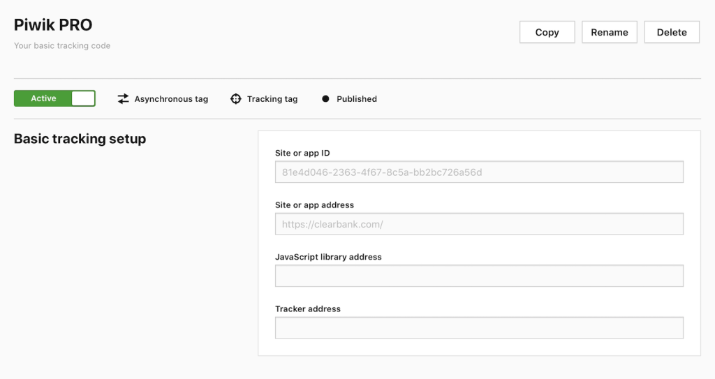 About tracking code settings | Piwik PRO help center
