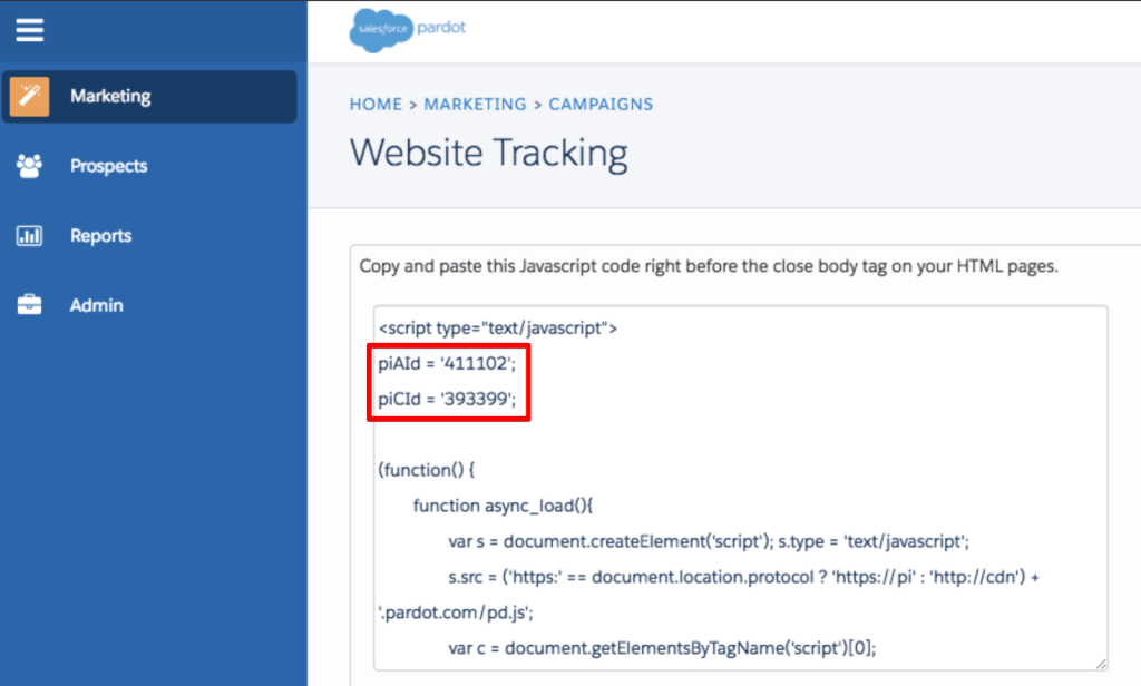 Salesforce and Pardot Tracking Code tag | Piwik PRO help center