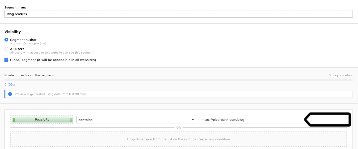 Group visitors into segments | Piwik PRO help center