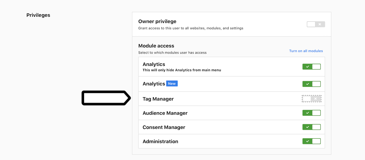 Permissions for modules | Piwik PRO help center