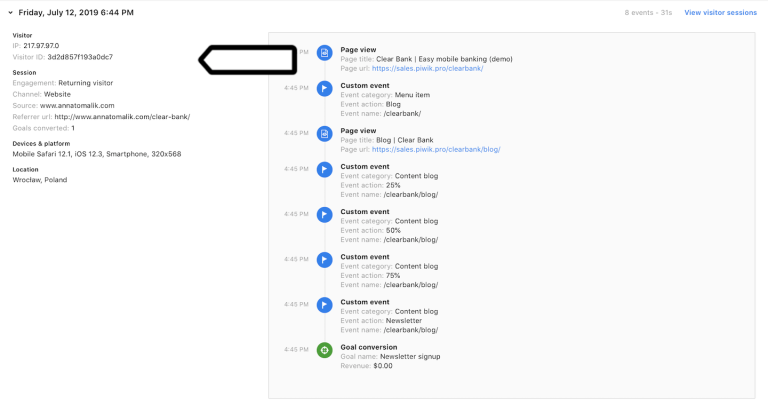 How to use a session log report | Piwik PRO help center