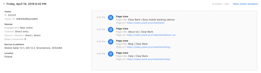 How to use a session log report | Piwik PRO help center