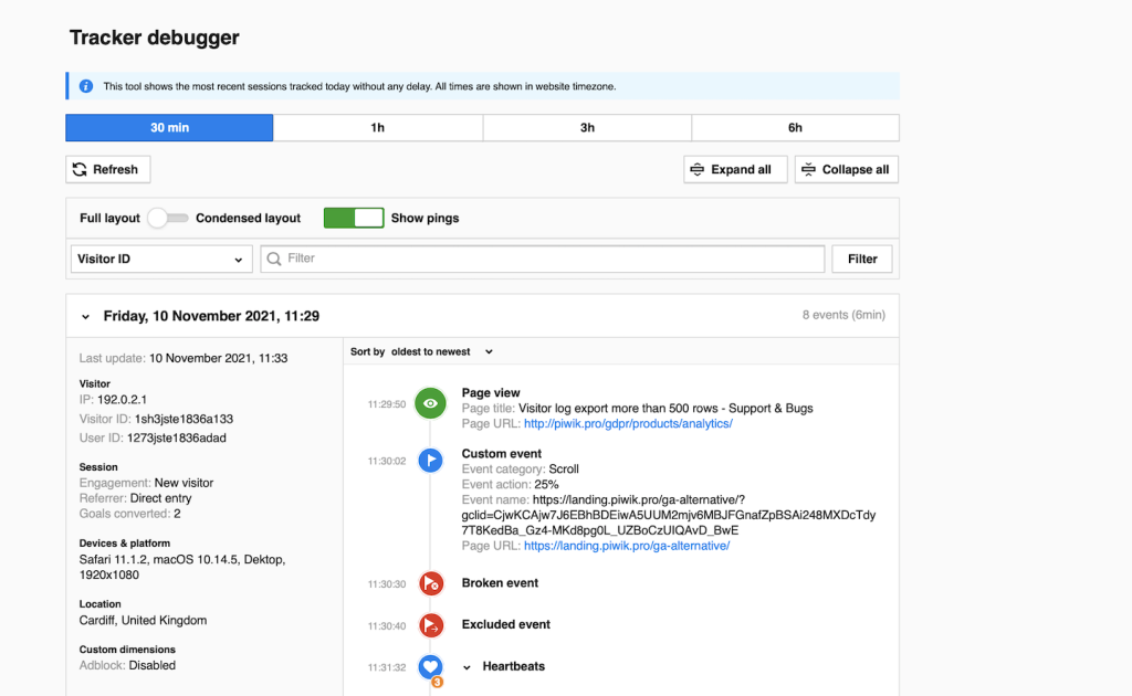 About the tracker debugger | Piwik PRO help center