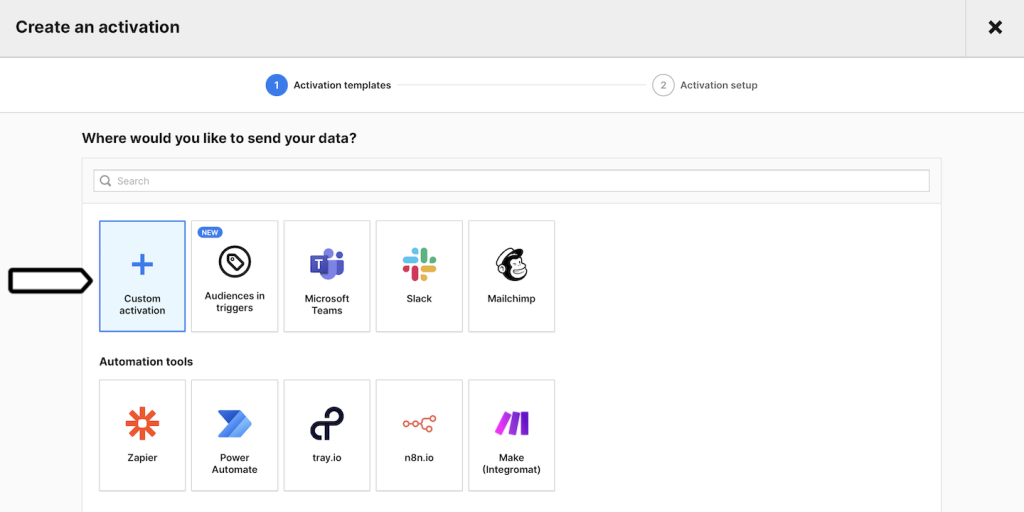 Custom activation: activate your data | Piwik PRO help center